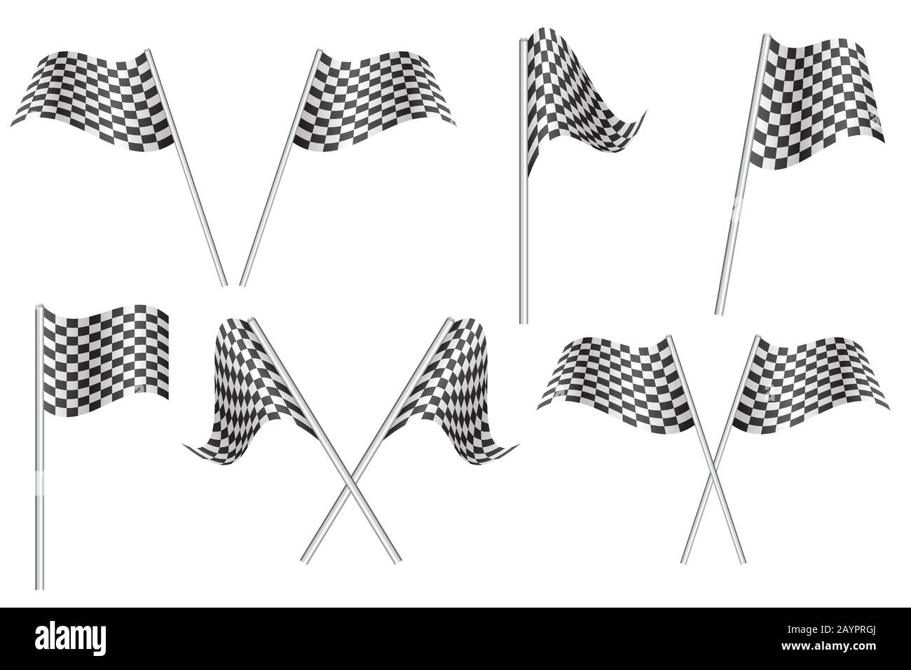 Race flags vector illustration isolated on white background. Auto ...