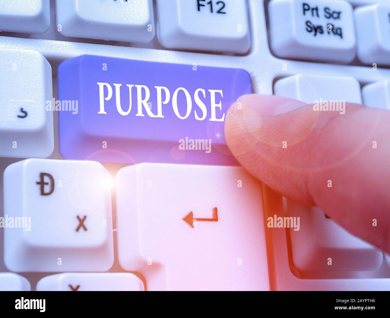 Conceptual hand writing showing Purpose. Concept meaning The reason for ...