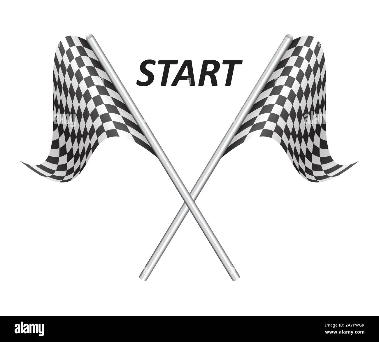 Race flags vector illustration isolated on white background. Auto ...