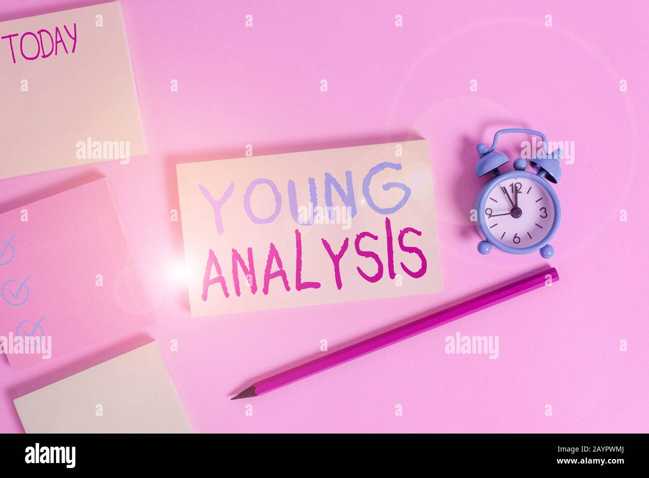 Conceptual hand writing showing Young Analysis. Concept meaning uses a ...
