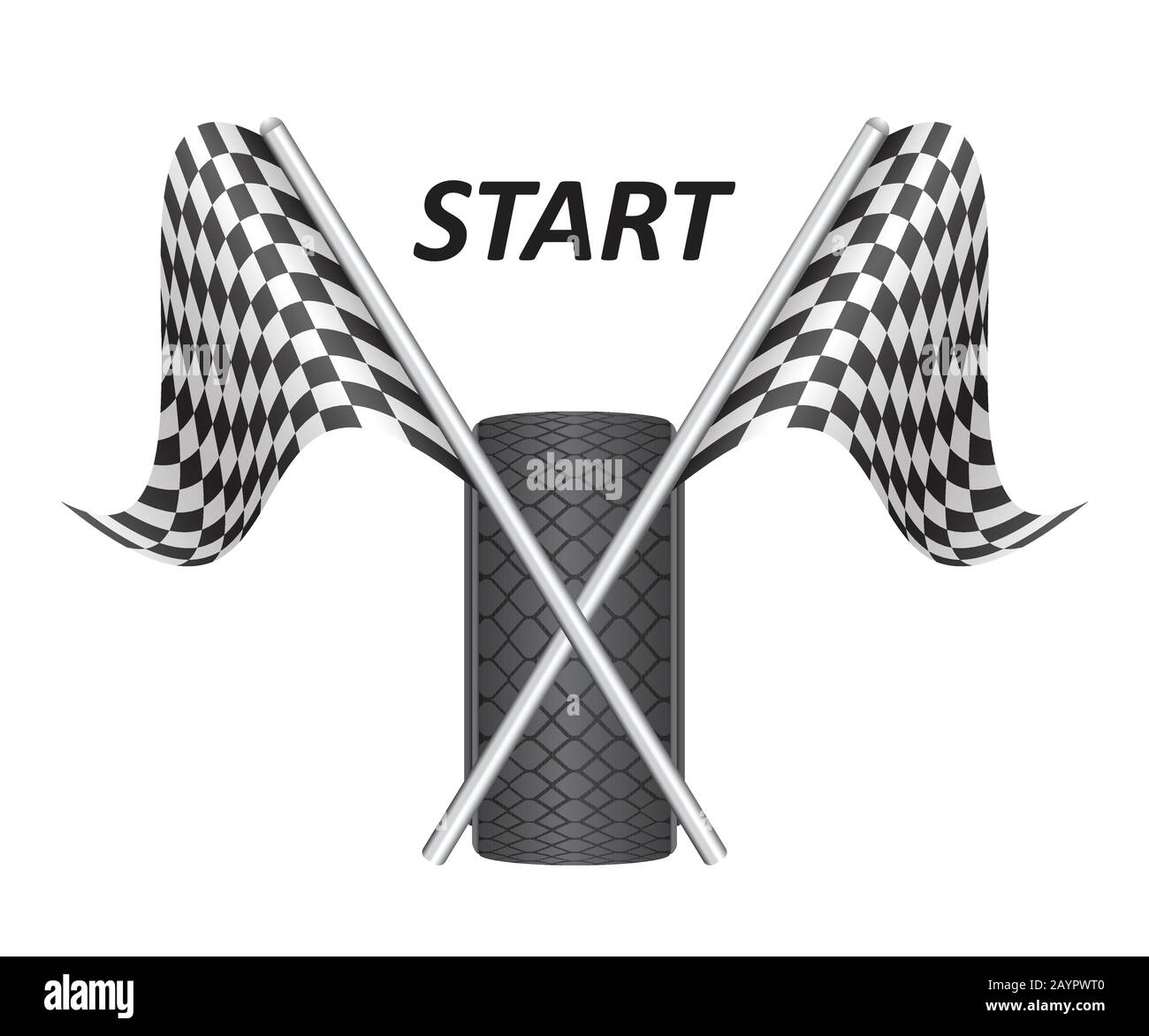 Race flags vector illustration isolated on white background. Auto ...