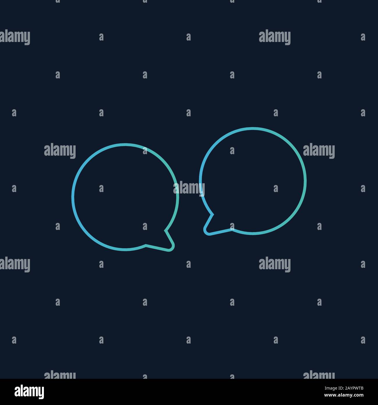 Two linear Speech bubbles icon. two round speech bubbles. Editable stroke. Stock Vector ...