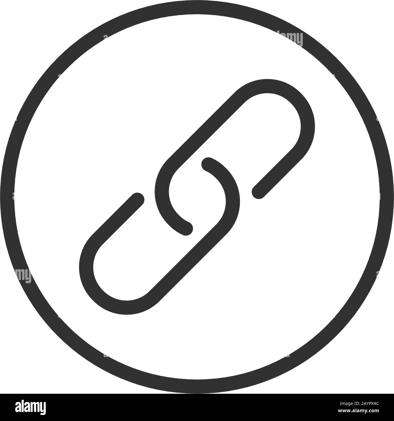 Link line icon in circle, chain outline vector logo illustration ...