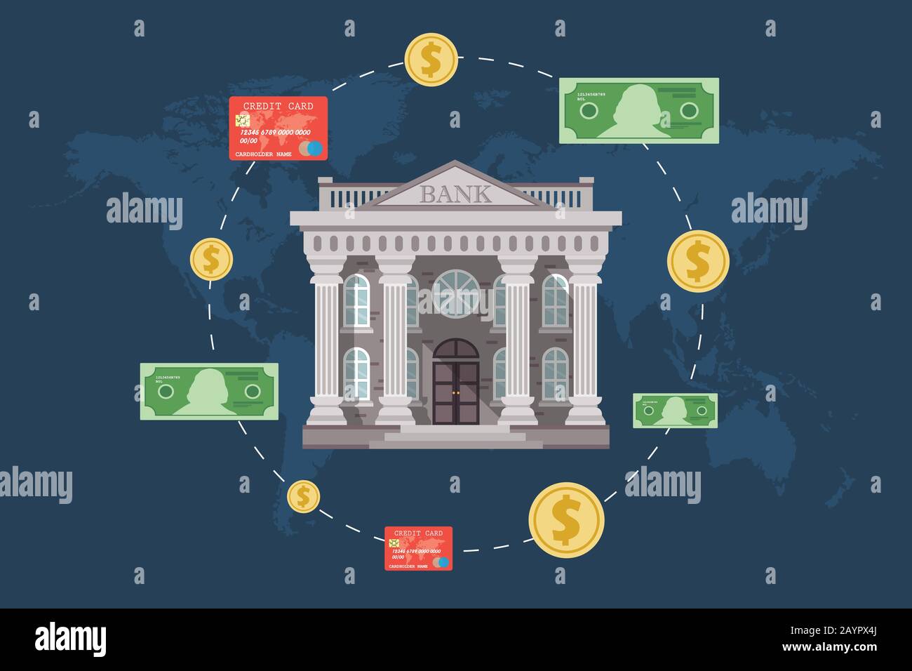 World bank concept. Vector illustration in flat design Stock Vector ...