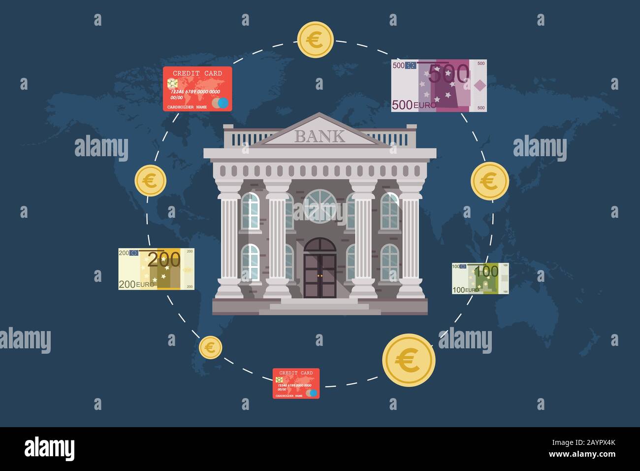 World bank concept. Vector illustration in flat design Stock Vector ...