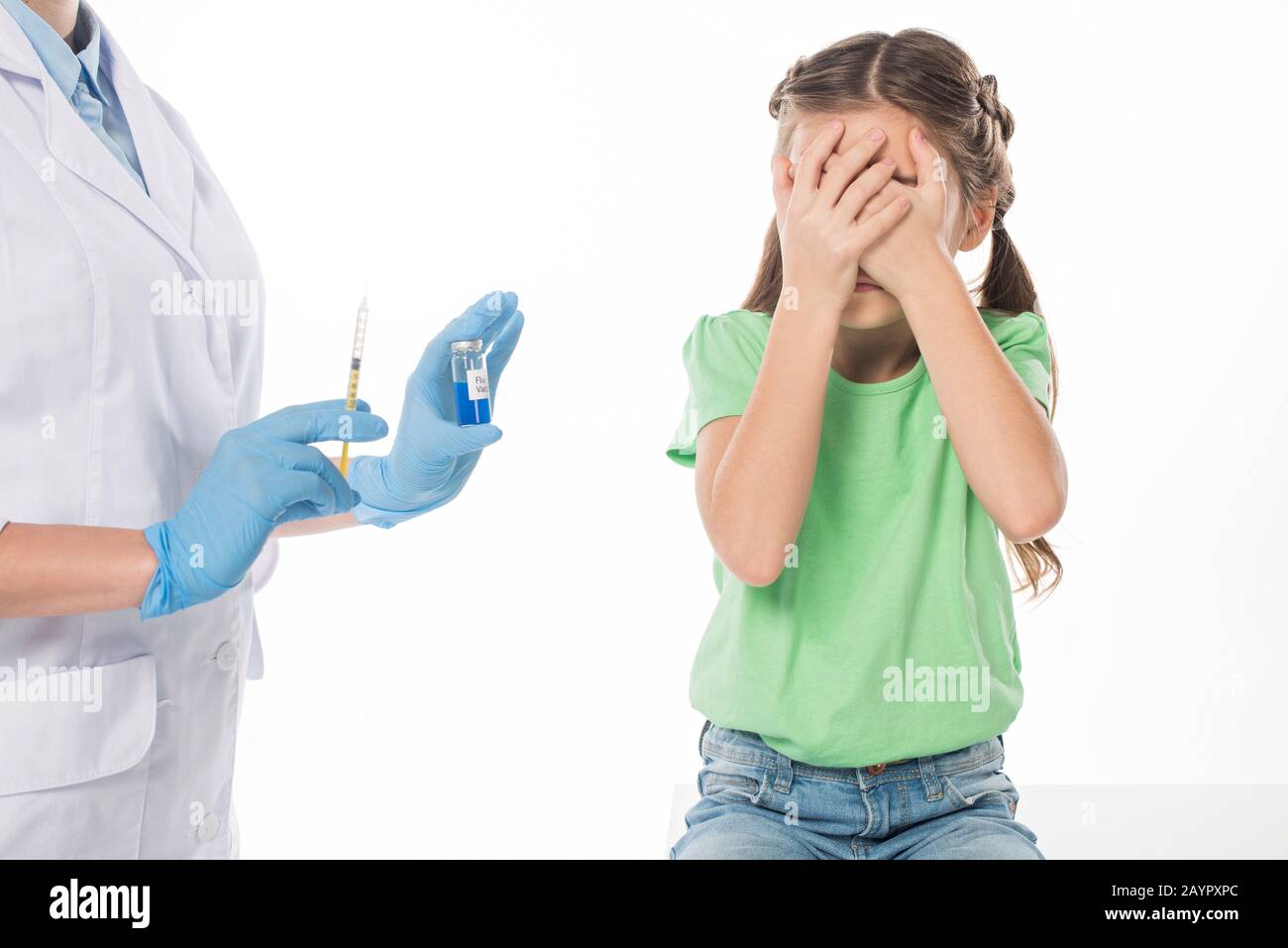 Elementary age scared on white hi-res stock photography and images - Alamy