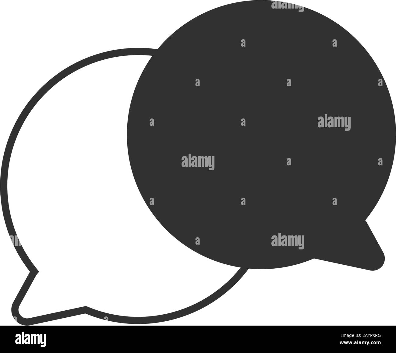 Two linear Speech bubbles icon. two round speech bubbles. Editable stroke. Stock Vector ...