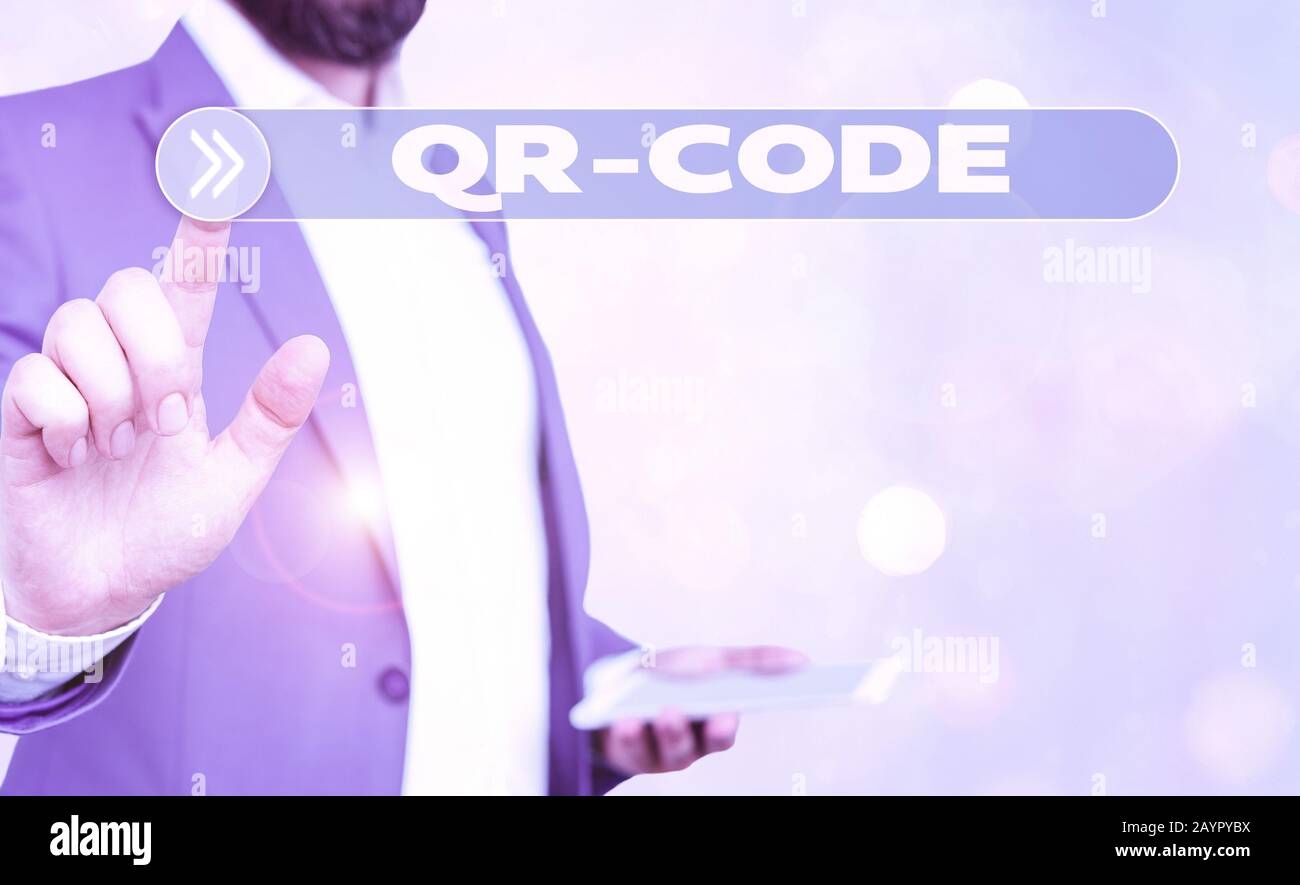 Handwriting text writing Qr Code. Conceptual photo the trademark for a ...