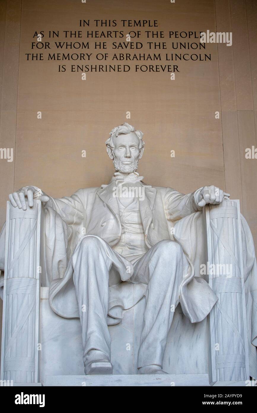 Iconic statue of Abraham Lincoln, sculpted by Daniel Chester French, is ...