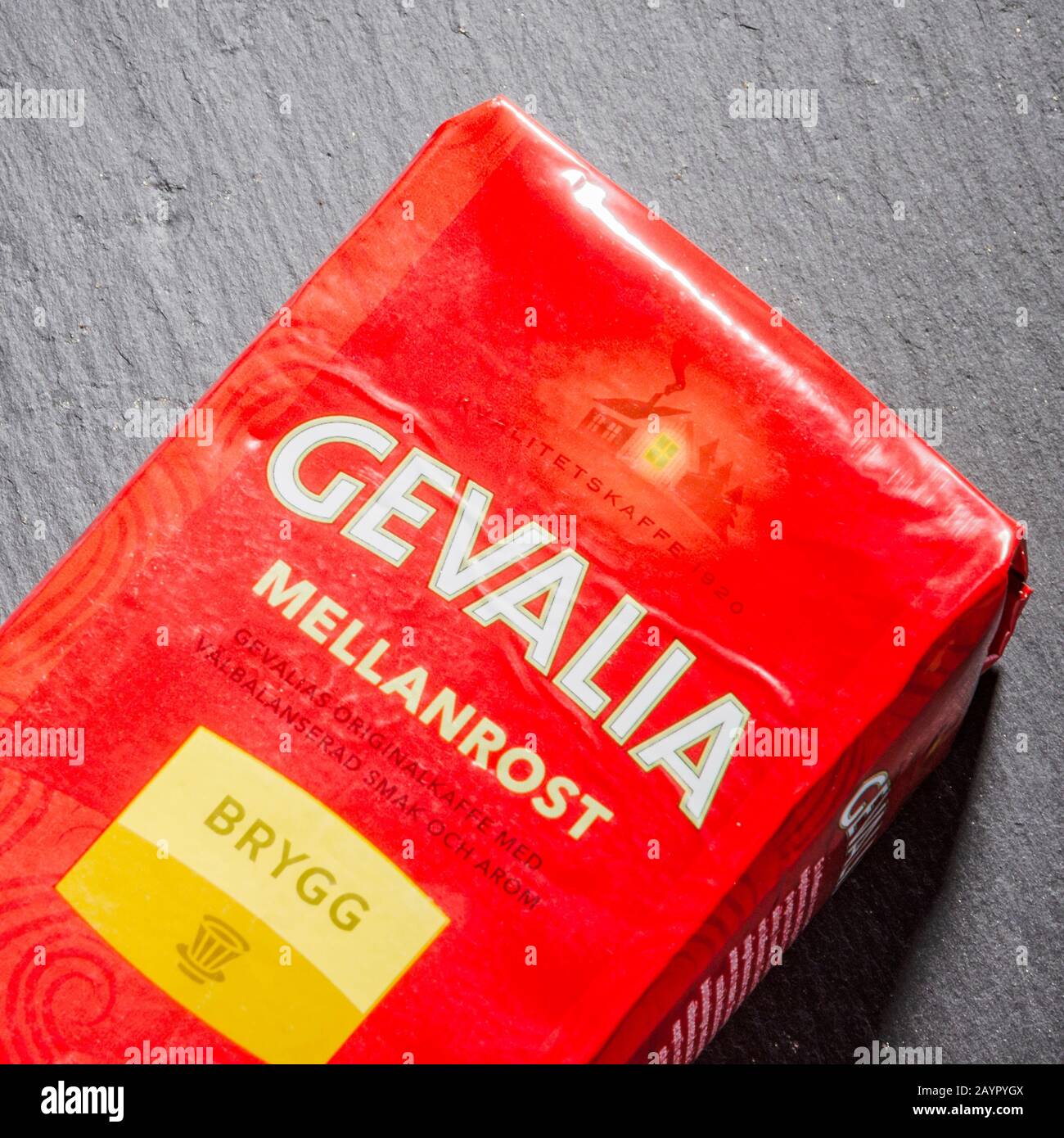 Gevalia Original coffee isolated on white background. Gevalia was ...