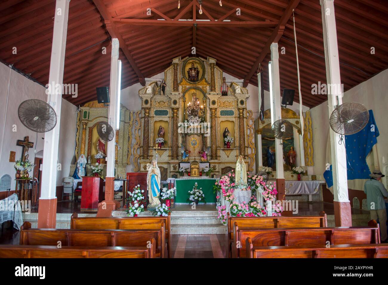 The interior of San Pedro church with the claim as the second oldest ...