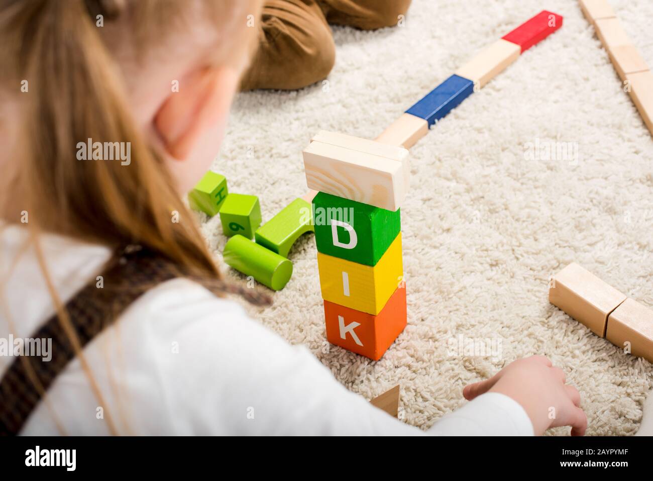 Adorable kids playing together blocks hi-res stock photography and ...