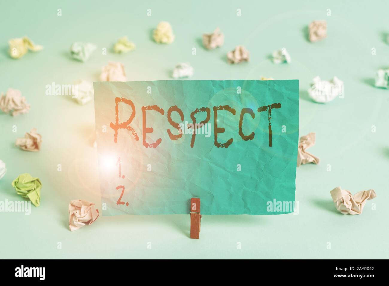 Handwriting text writing Respect. Conceptual photo Feeling of deep ...