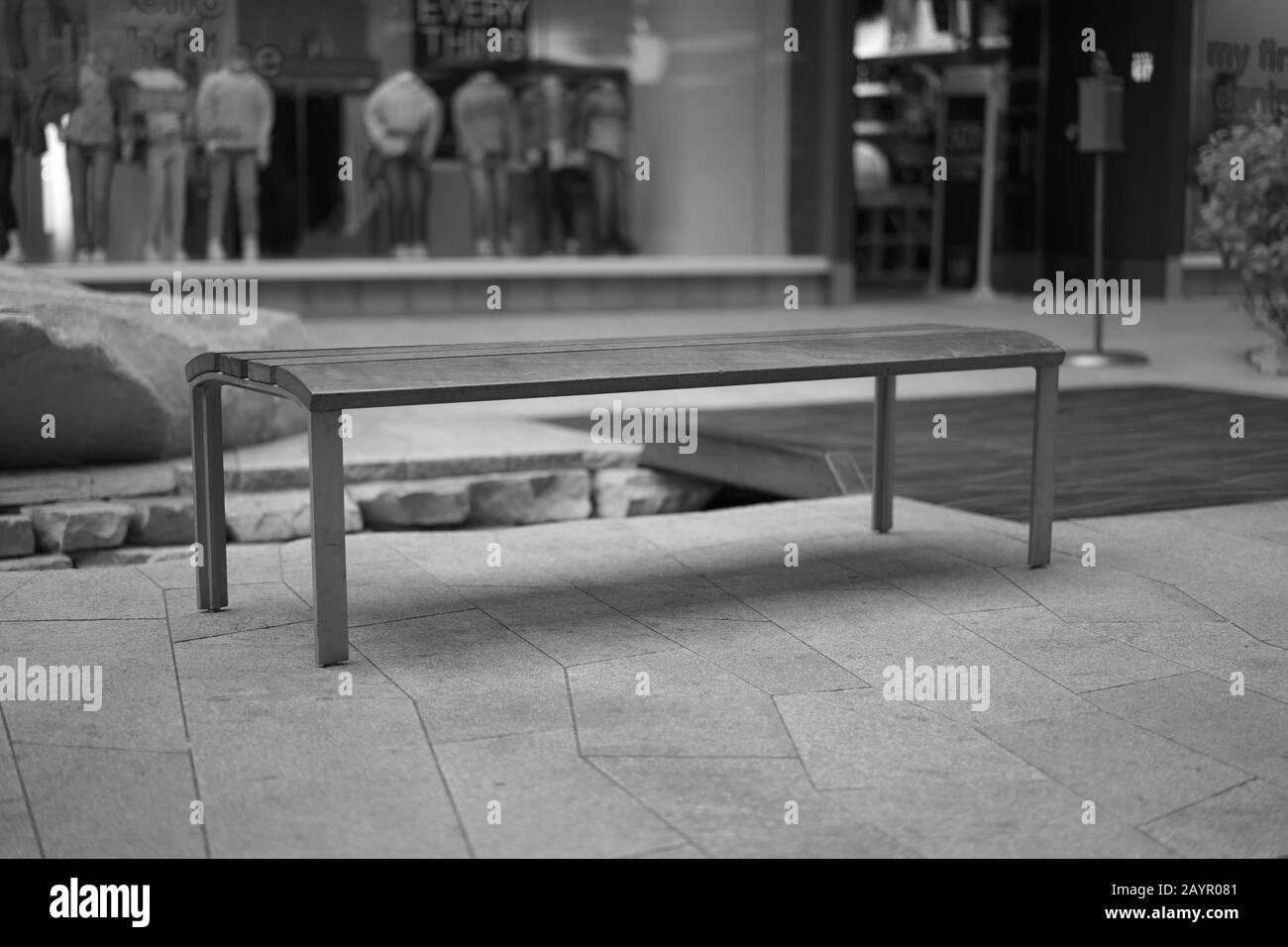 Retail shopping center in Black and White Stock Photos & Images - Alamy