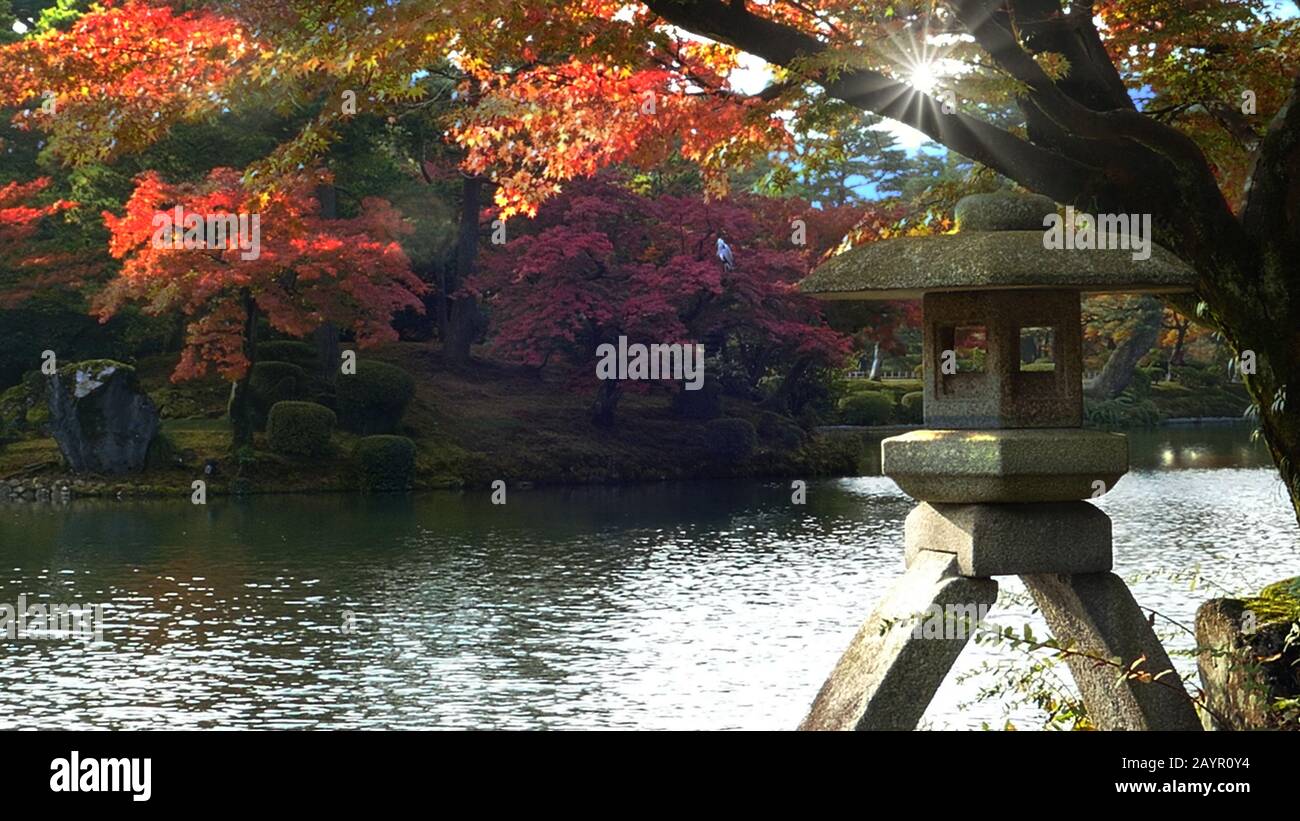 The Kanazawa, Ishikawa, Japan fall season at Kenrokuen Gardens Stock ...