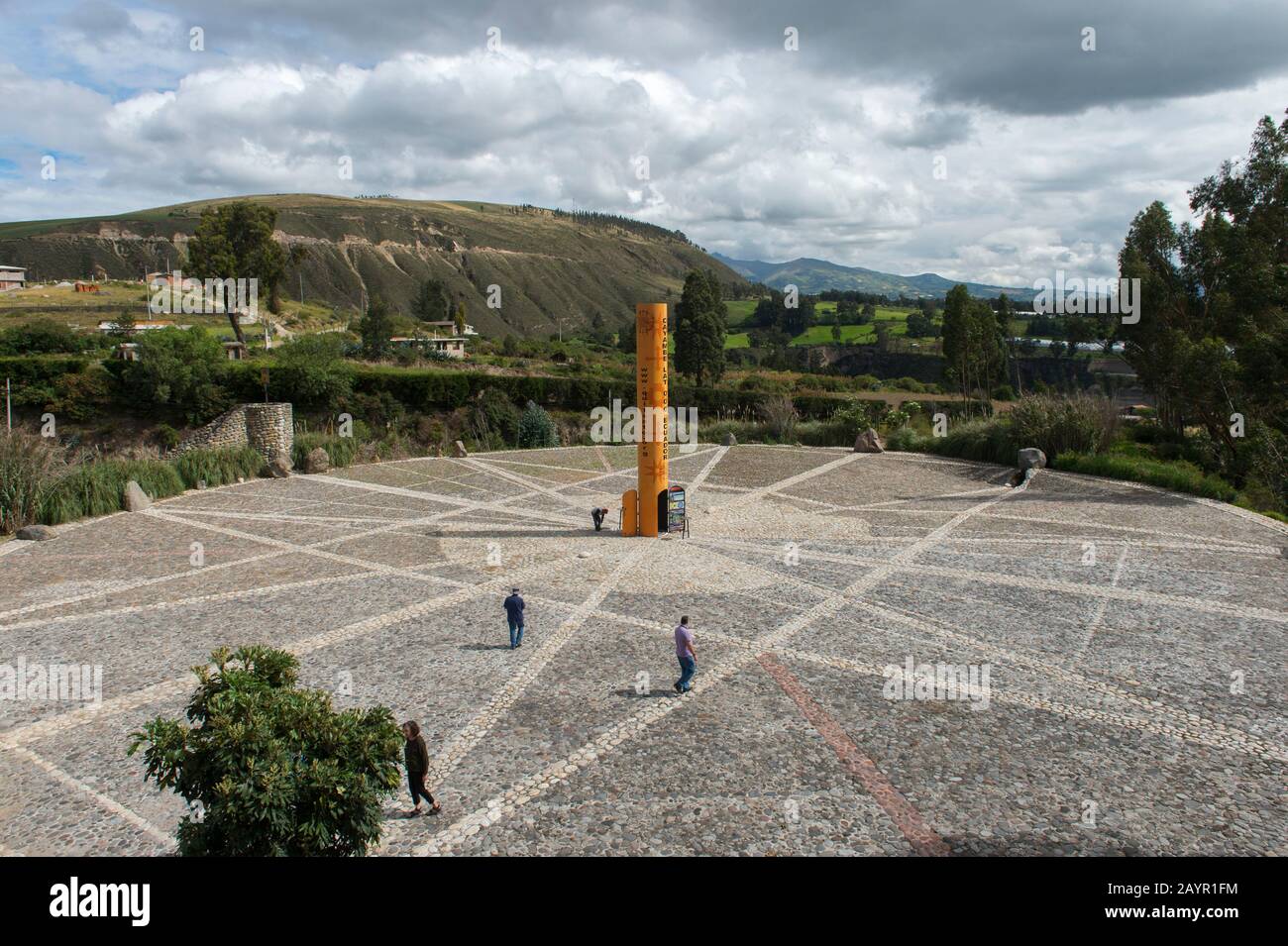 The Quitsato equator monument and sundial near Cayambe in the highlands ...