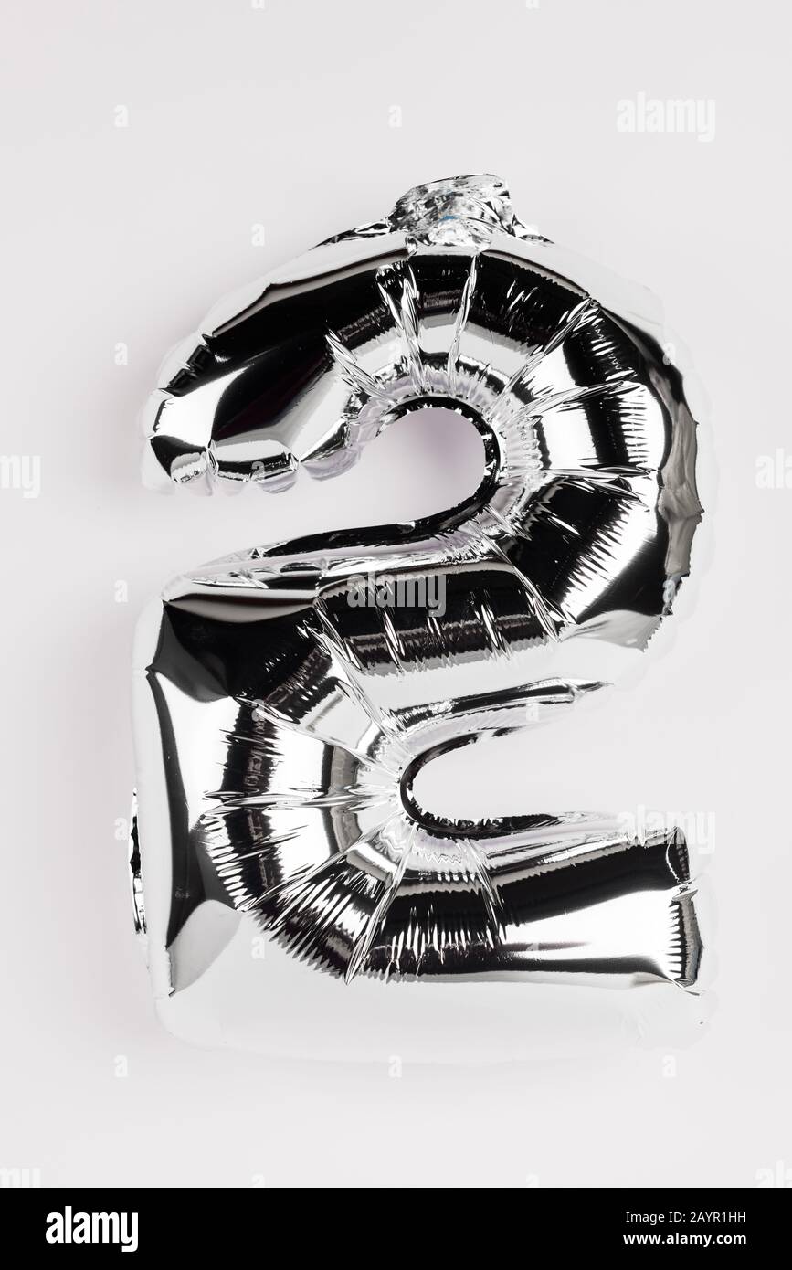 Decorative balloon in shape of two number on grey background Stock ...