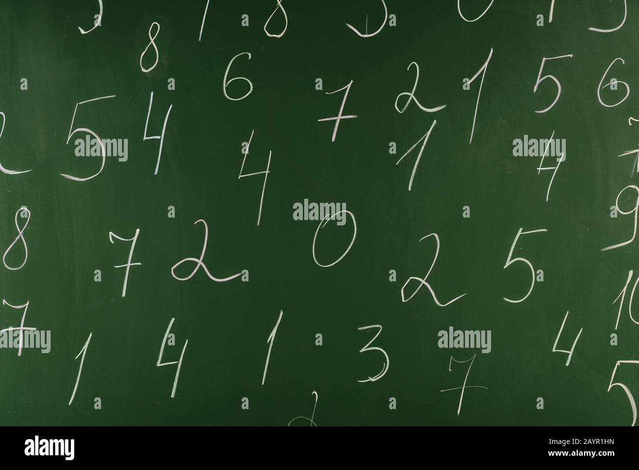 Arithmetic numbers on green school chalkboard Stock Photo - Alamy