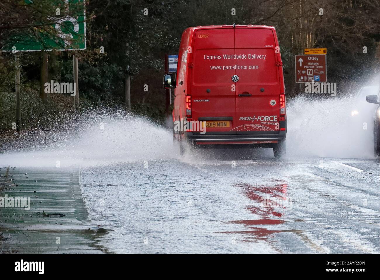 Bad driving conditions on Leeds Road, Otley, West Yorkshire due to ...