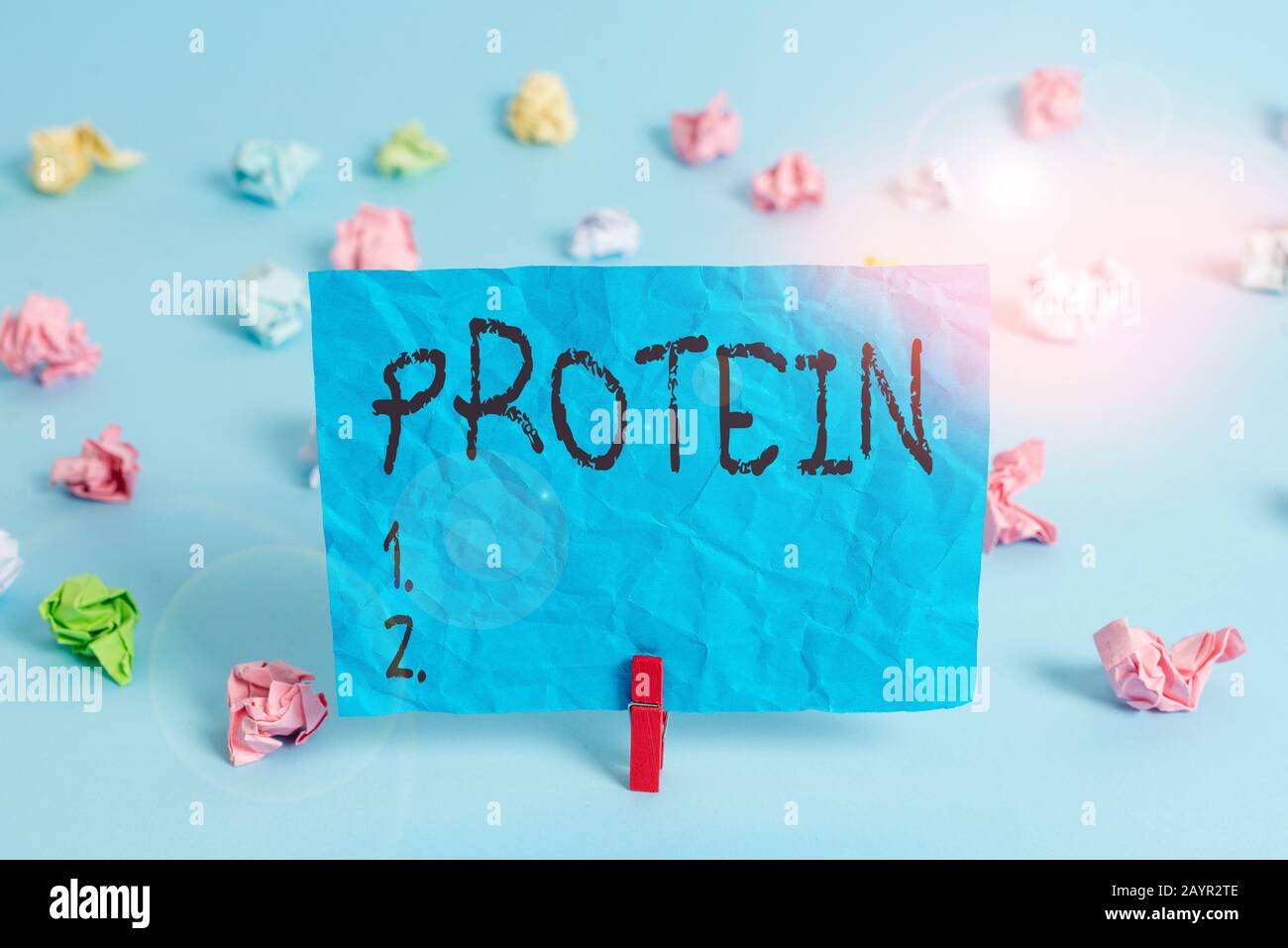 Handwriting text writing Protein. Conceptual photo the low in fat or ...