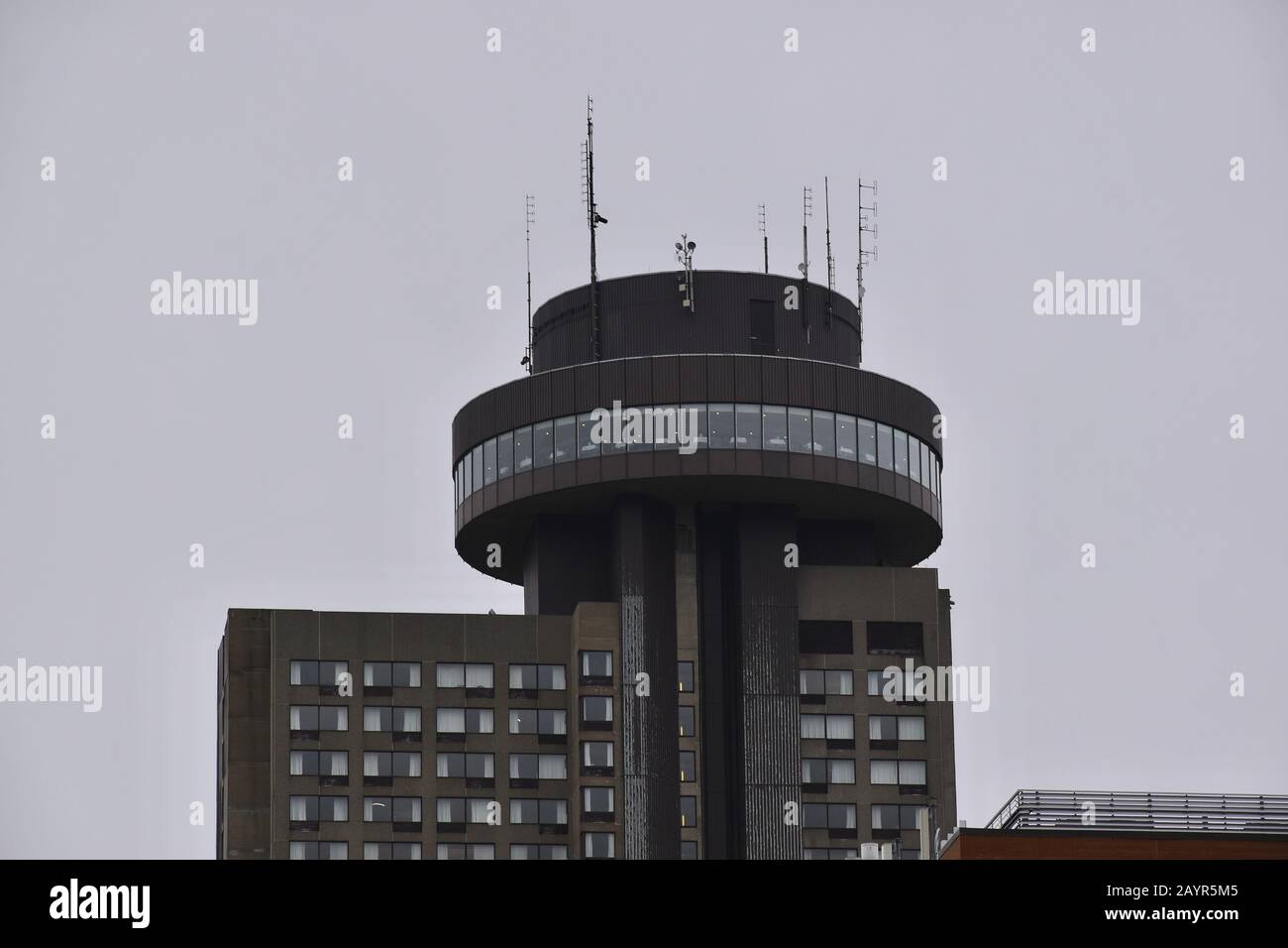 The Hotel Le Concorde and Ciel rotating restaurant, Quebec City, Canada ...