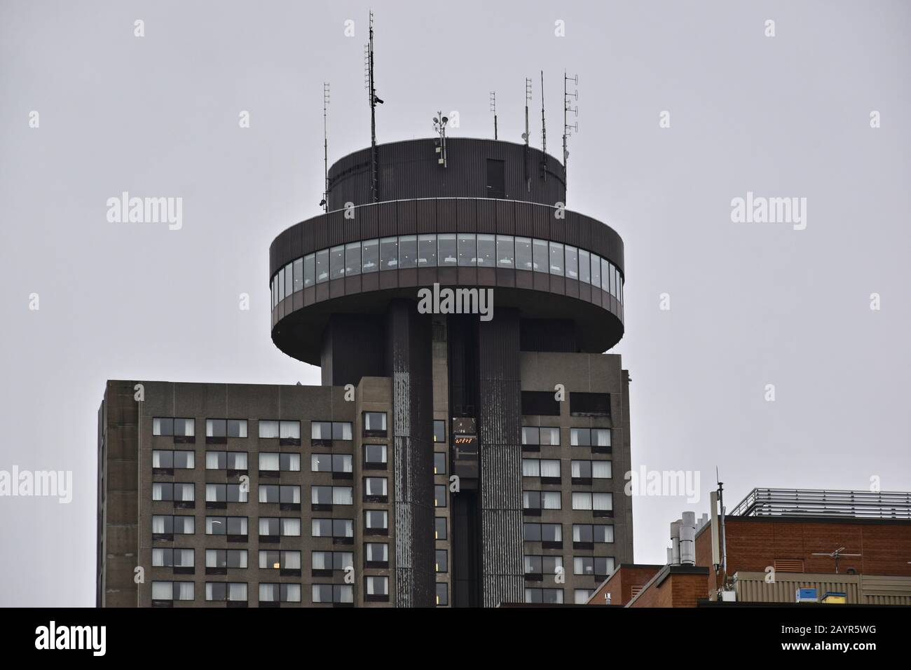 The Hotel Le Concorde and Ciel rotating restaurant, Quebec City, Canada ...