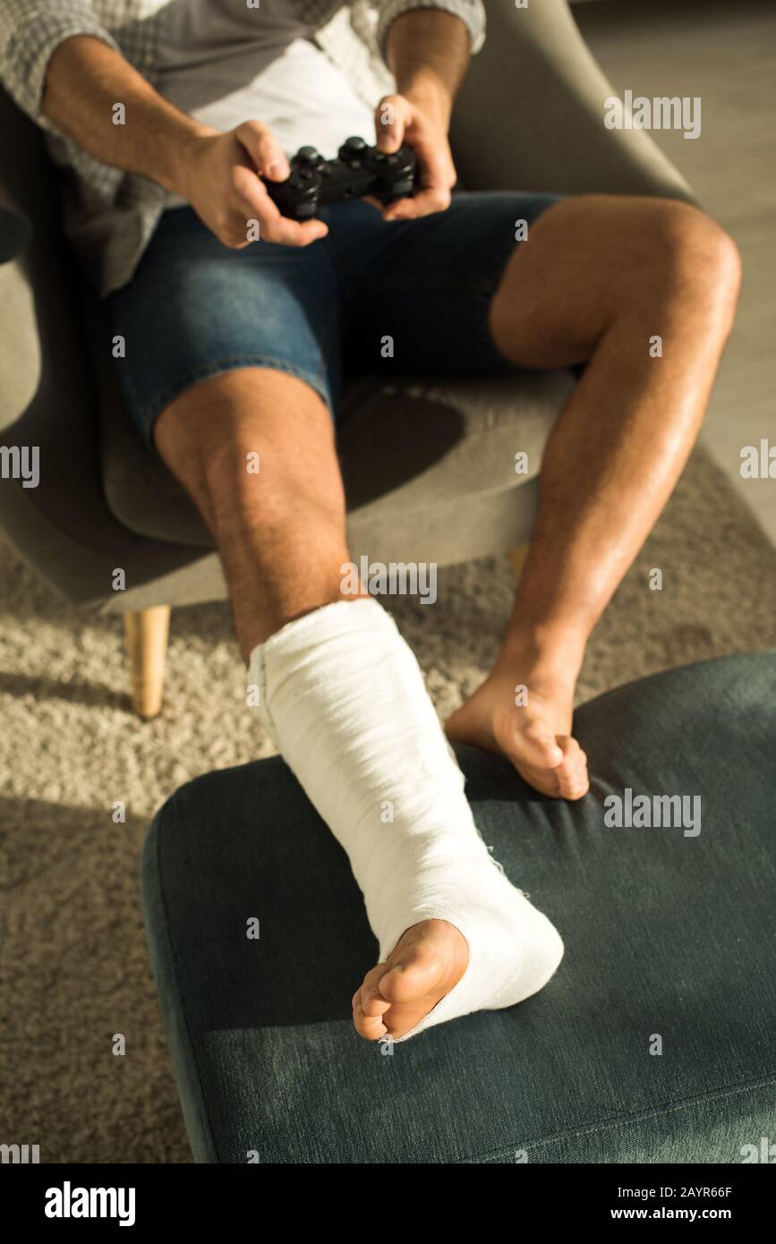 KYIV, UKRAINE - JANUARY 21, 2020: Selective focus of man with broken ...
