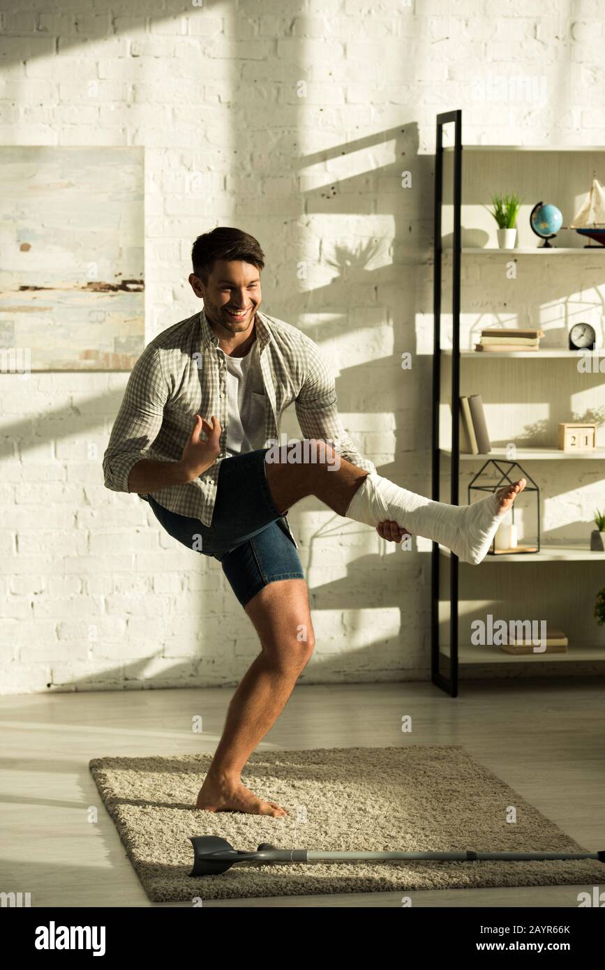 One leg one crutch hi-res stock photography and images - Alamy