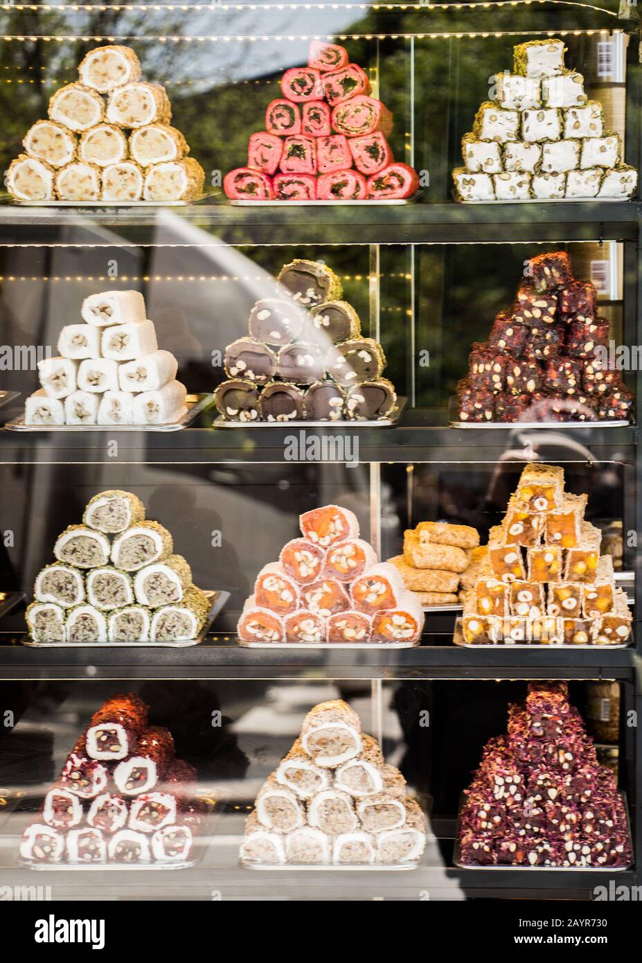 Traditional Turkish Delight, Sugar coated soft candy Stock Photo - Alamy