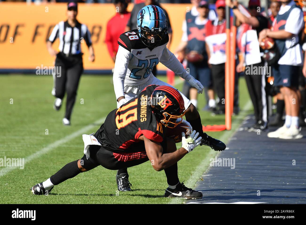 Carson, CA. 16th Feb, 2020. LA Wildcats wide receiver Adonis Jennings ...