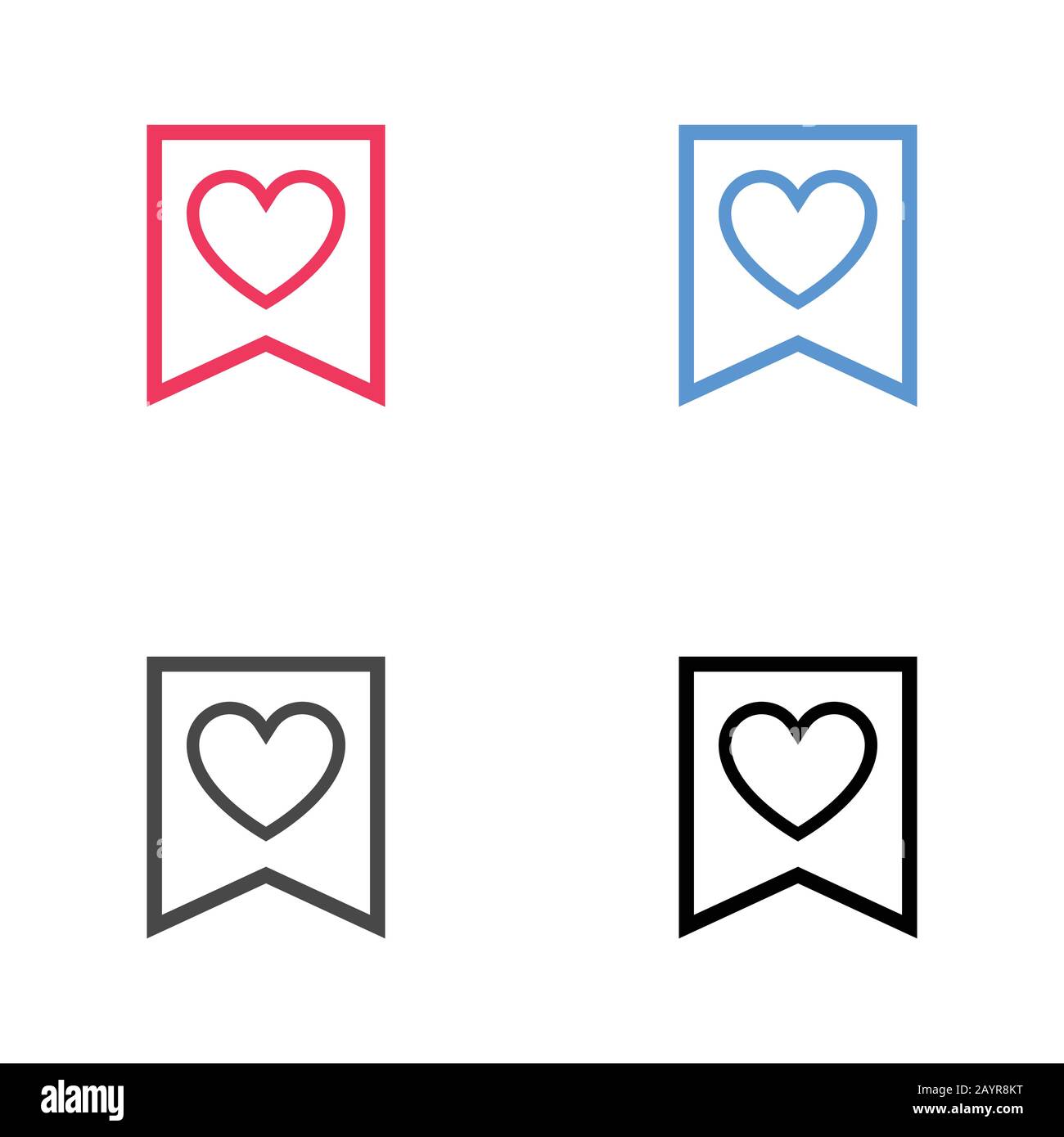 Favorites icon, Heart, Love sign symbol, Bookmark symbol, button Stock ...