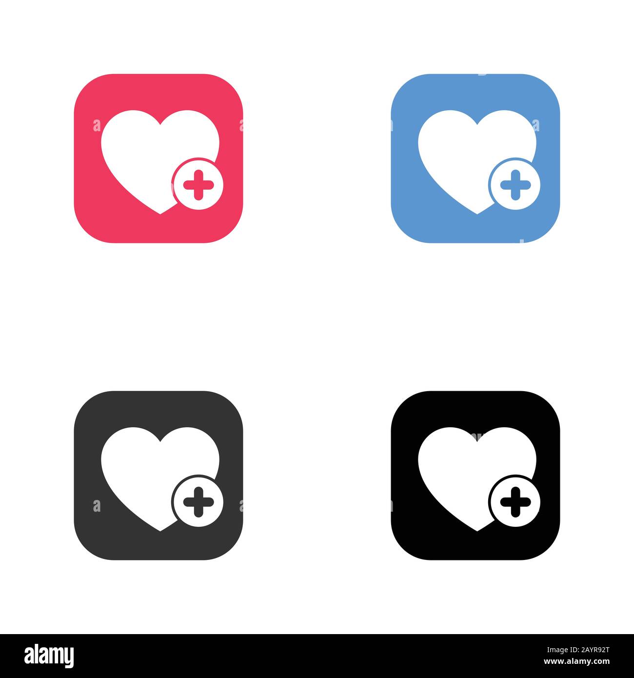 Favorites icon with plus symbol. Favorite icon, heart add plus sign ...