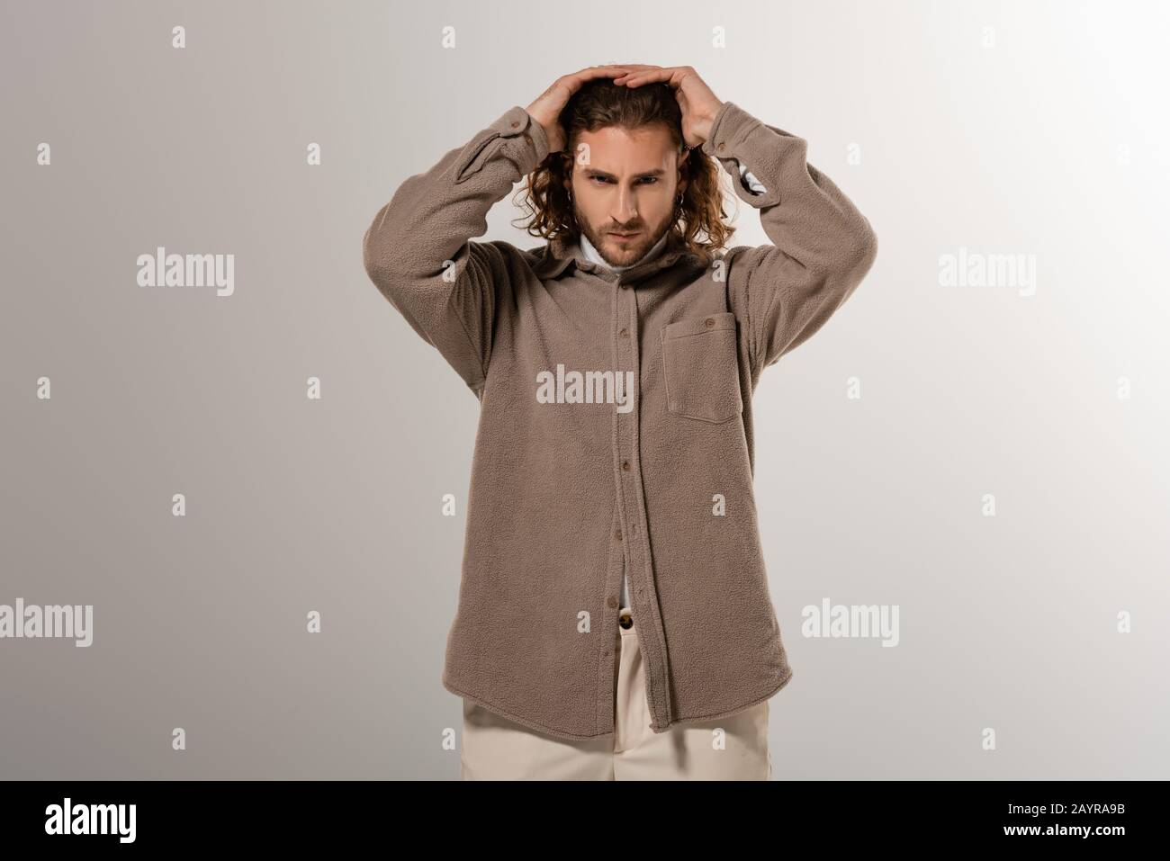 Man touching head spring hi-res stock photography and images - Alamy
