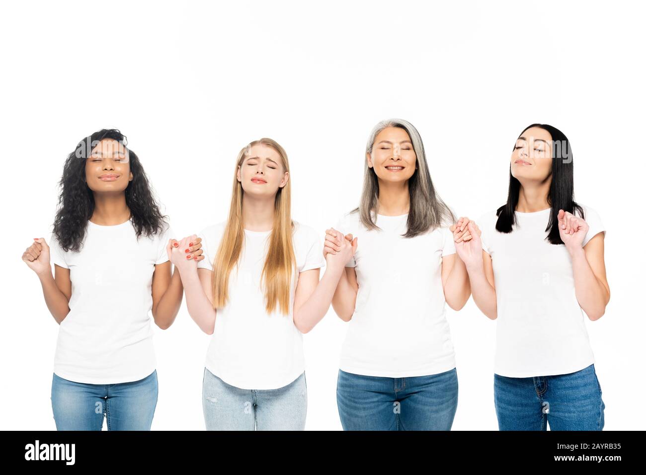Four asian women and white woman Cut Out Stock Images & Pictures - Alamy