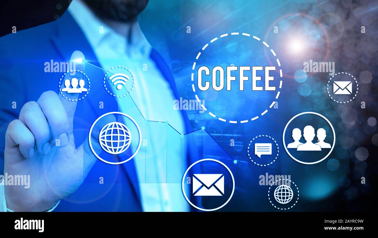 Handwriting text writing Coffee. Conceptual photo hot drink made from ...