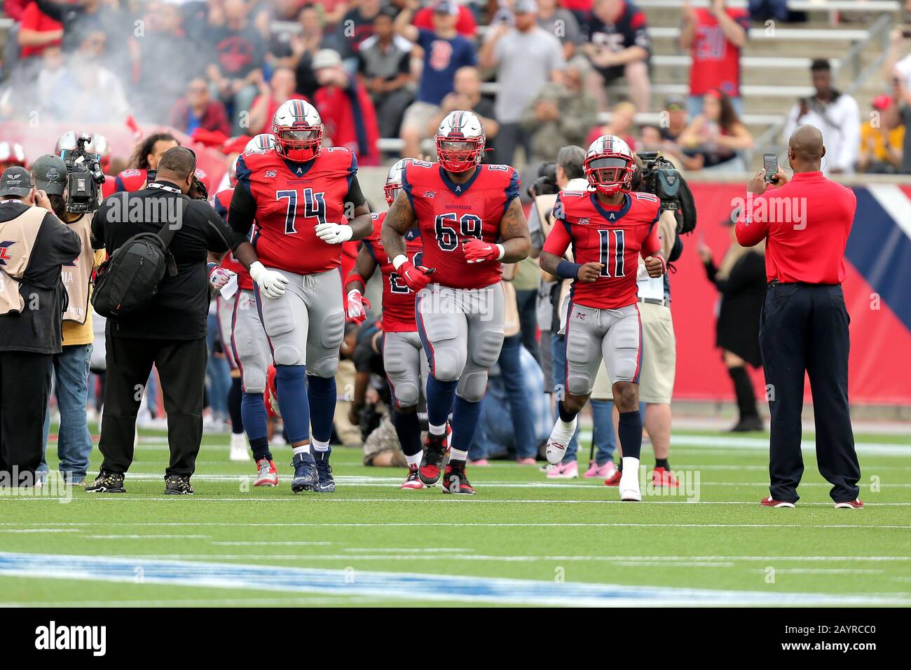 Houston, Texas, USA. 16th Feb, 2020. The Houston Roughnecks take the ...