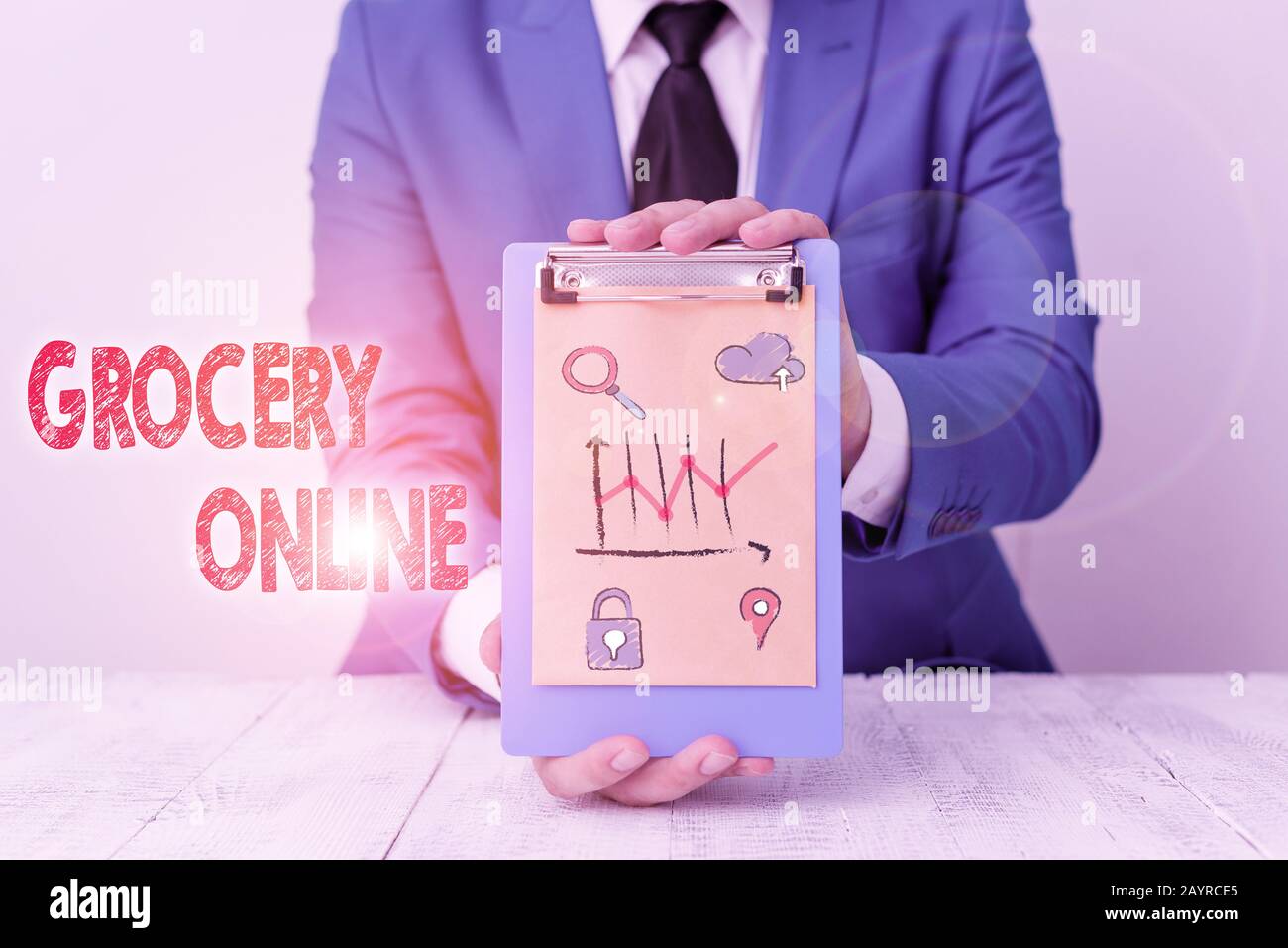 Handwriting text Grocery Online. Conceptual photo grocery store that ...