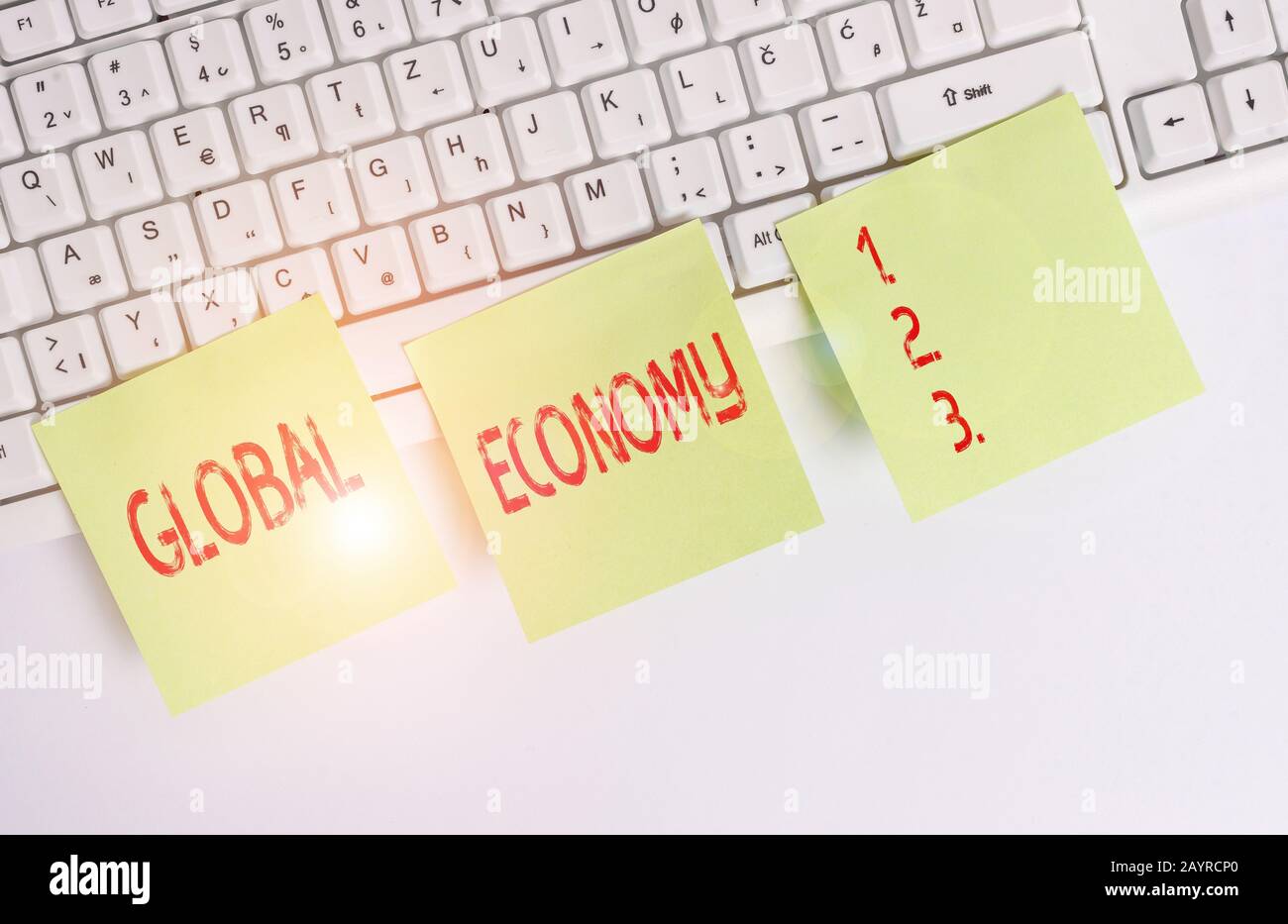 Handwriting text Global Economy. Conceptual photo Worldwide economic ...
