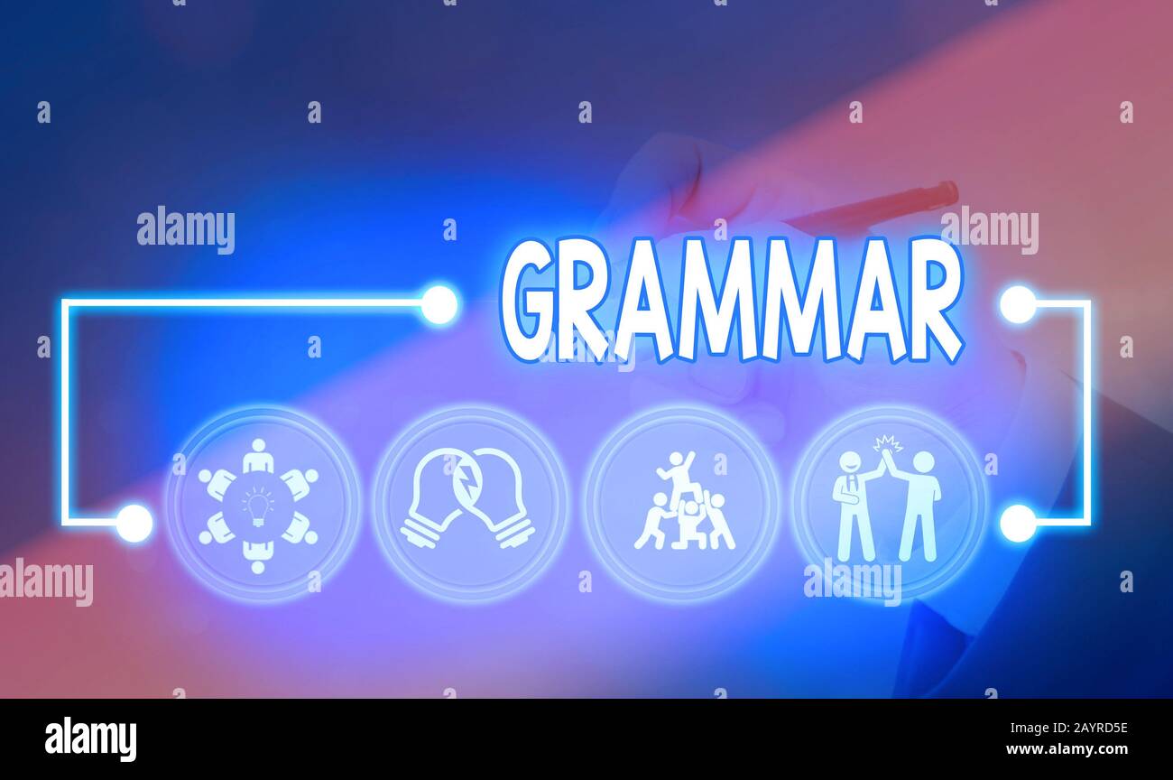 Word writing text Grammar. Business photo showcasing whole system and ...