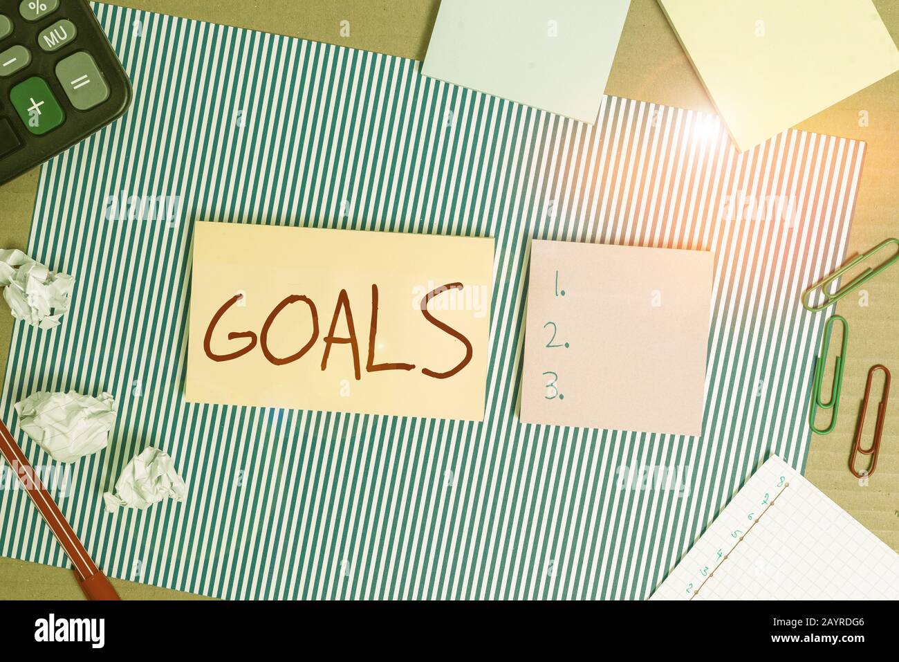 Conceptual hand writing showing Goals. Concept meaning demonstratings ...