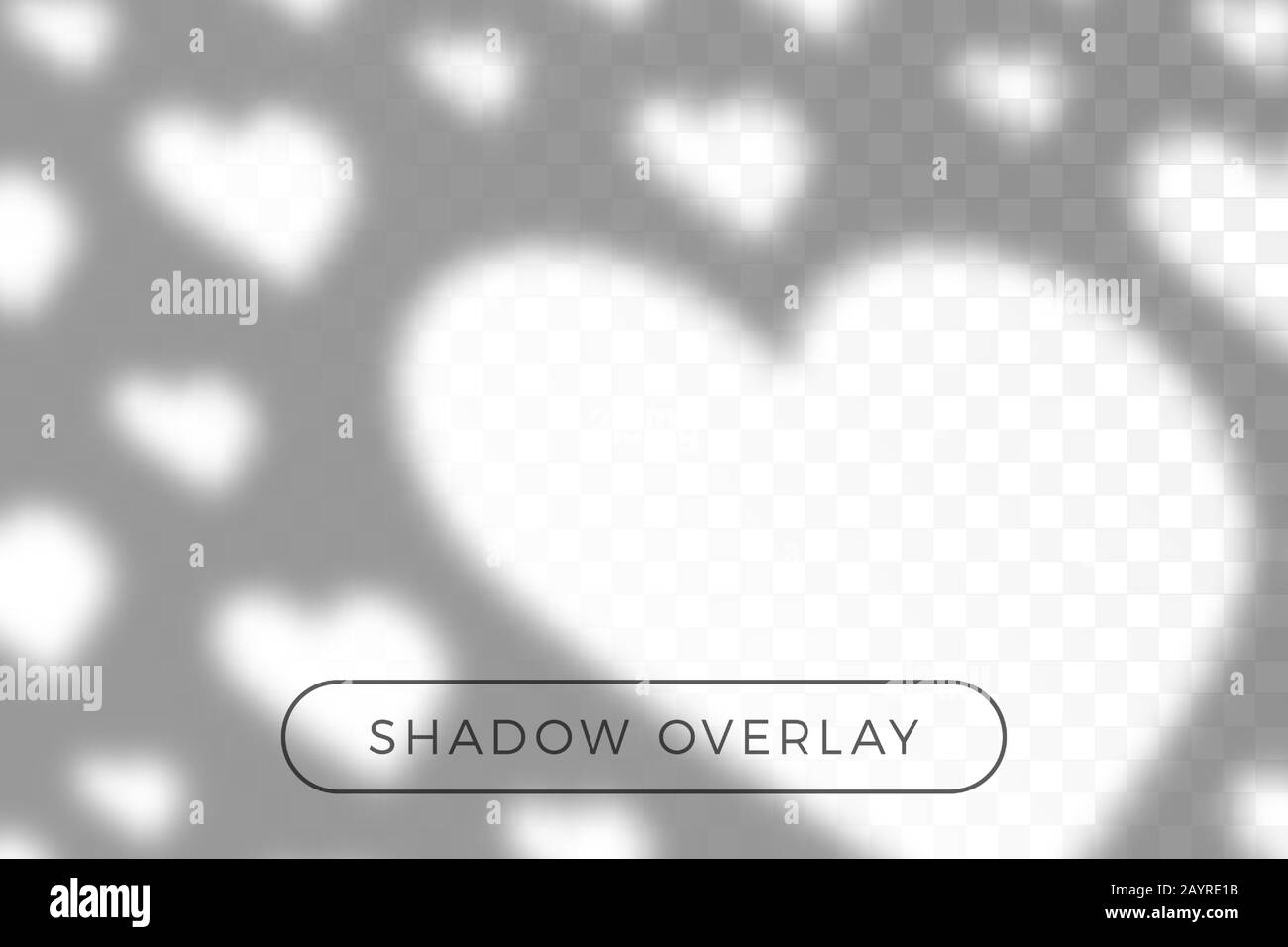 Shadow of heart overlay effects for mockup. Photo-realistic vector ...