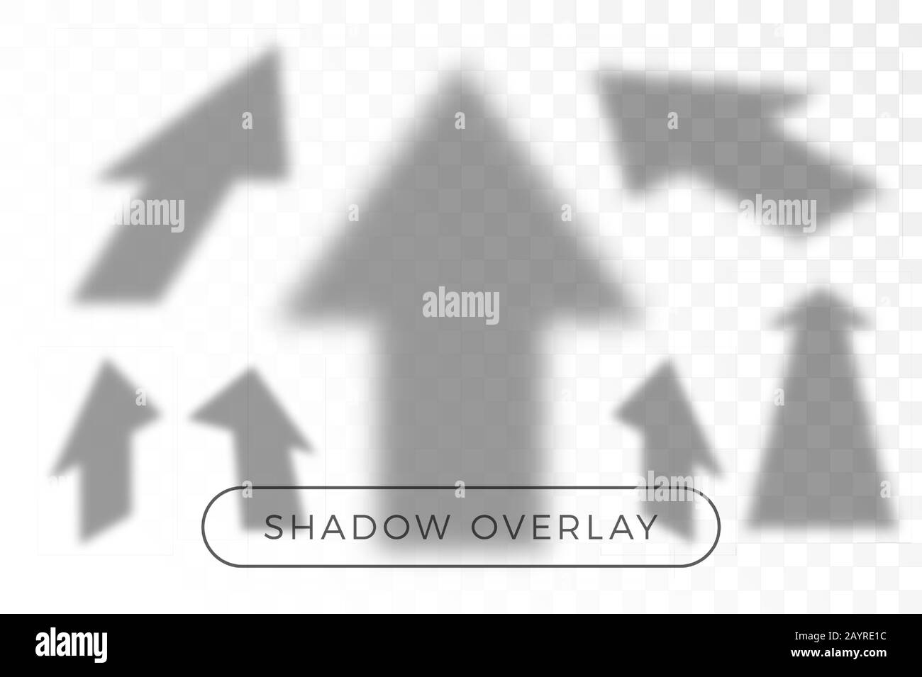 Vector arrow set shadow overlay. Many arrows in different perspective ...