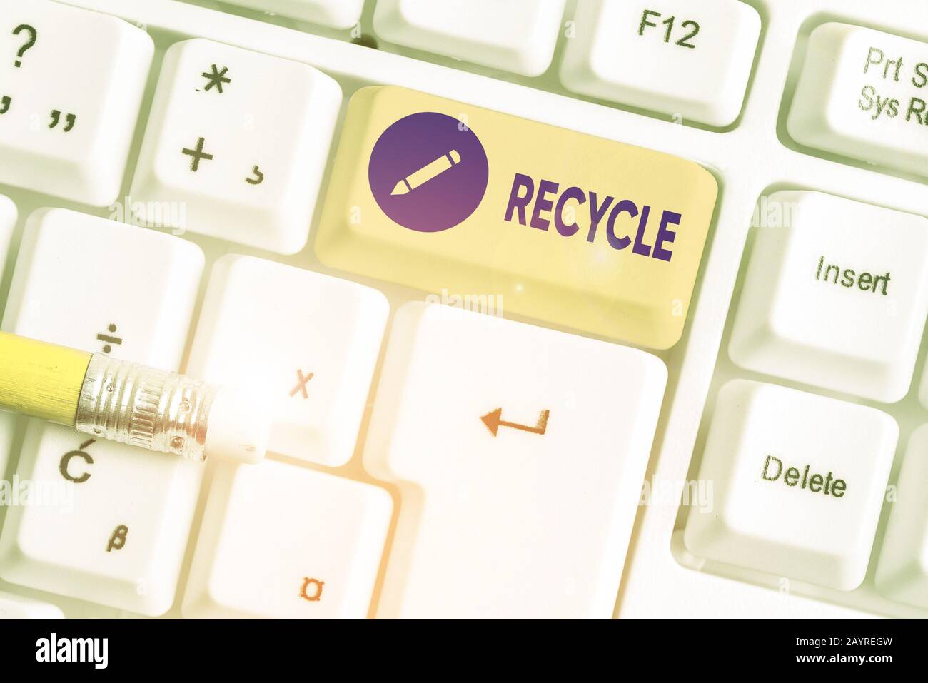 Writing note showing Recycle. Business concept for ocess of converting ...