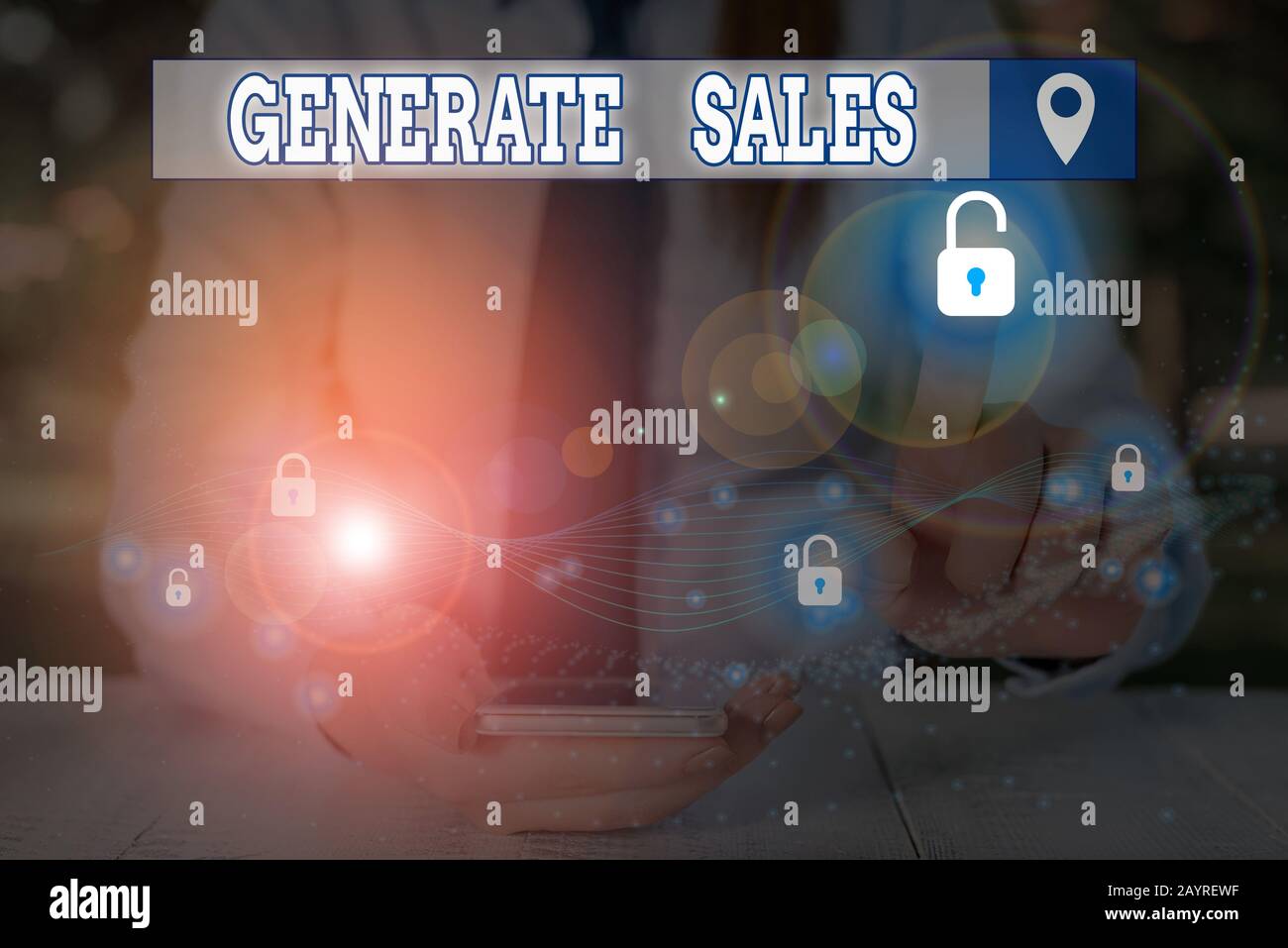 Text sign showing Generate Sales. Business photo showcasing process of ...