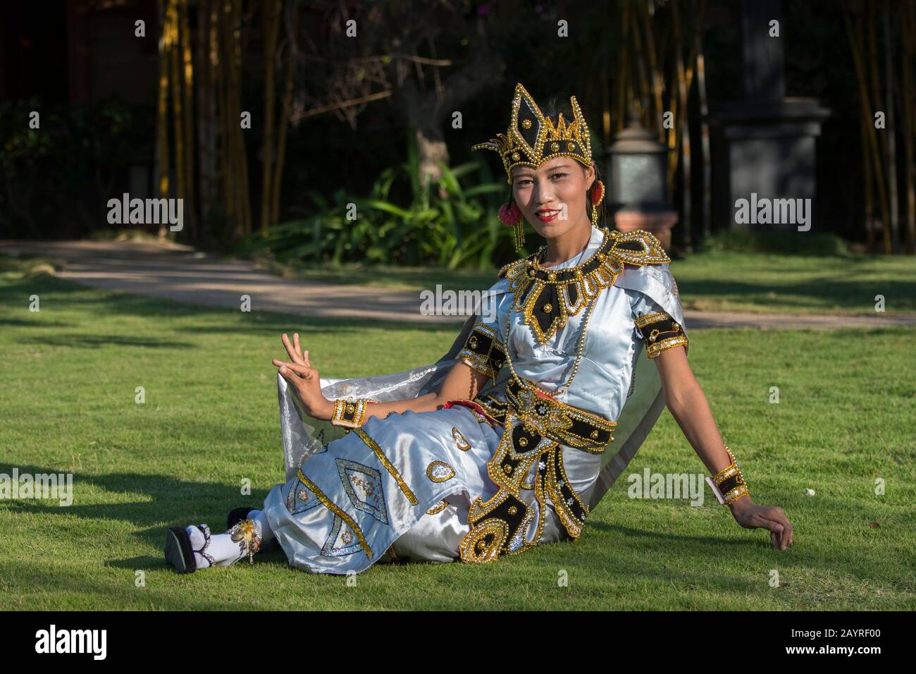 A model shoot at the Rupar Mandalar Resort in Mandalay, Myanmar with a ...