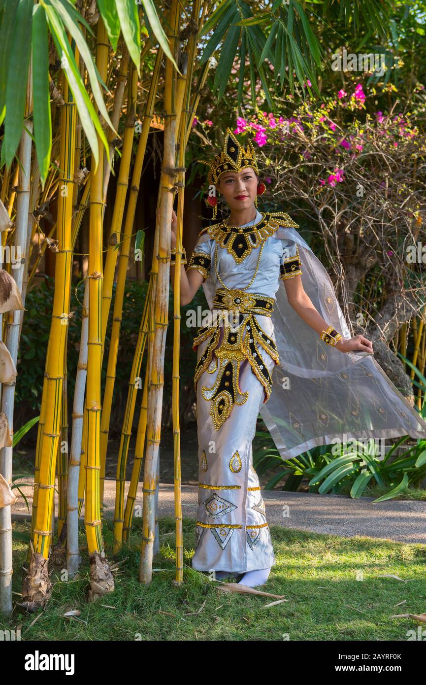 A model shoot at the Rupar Mandalar Resort in Mandalay, Myanmar with a ...