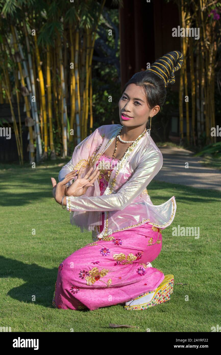 A model shoot at the Rupar Mandalar Resort in Mandalay, Myanmar with a ...