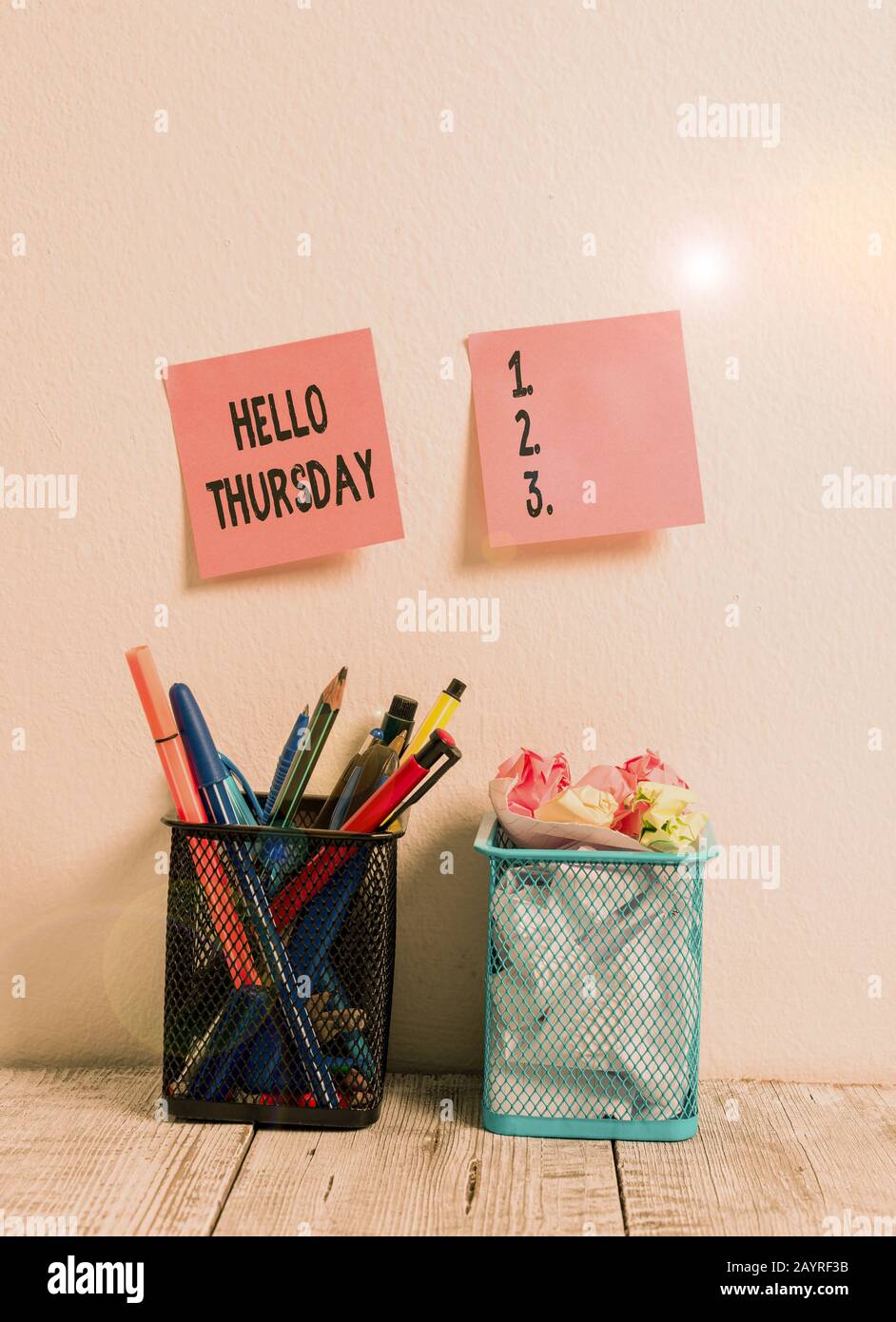 Writing note showing Hello Thursday. Business concept for the greeting ...