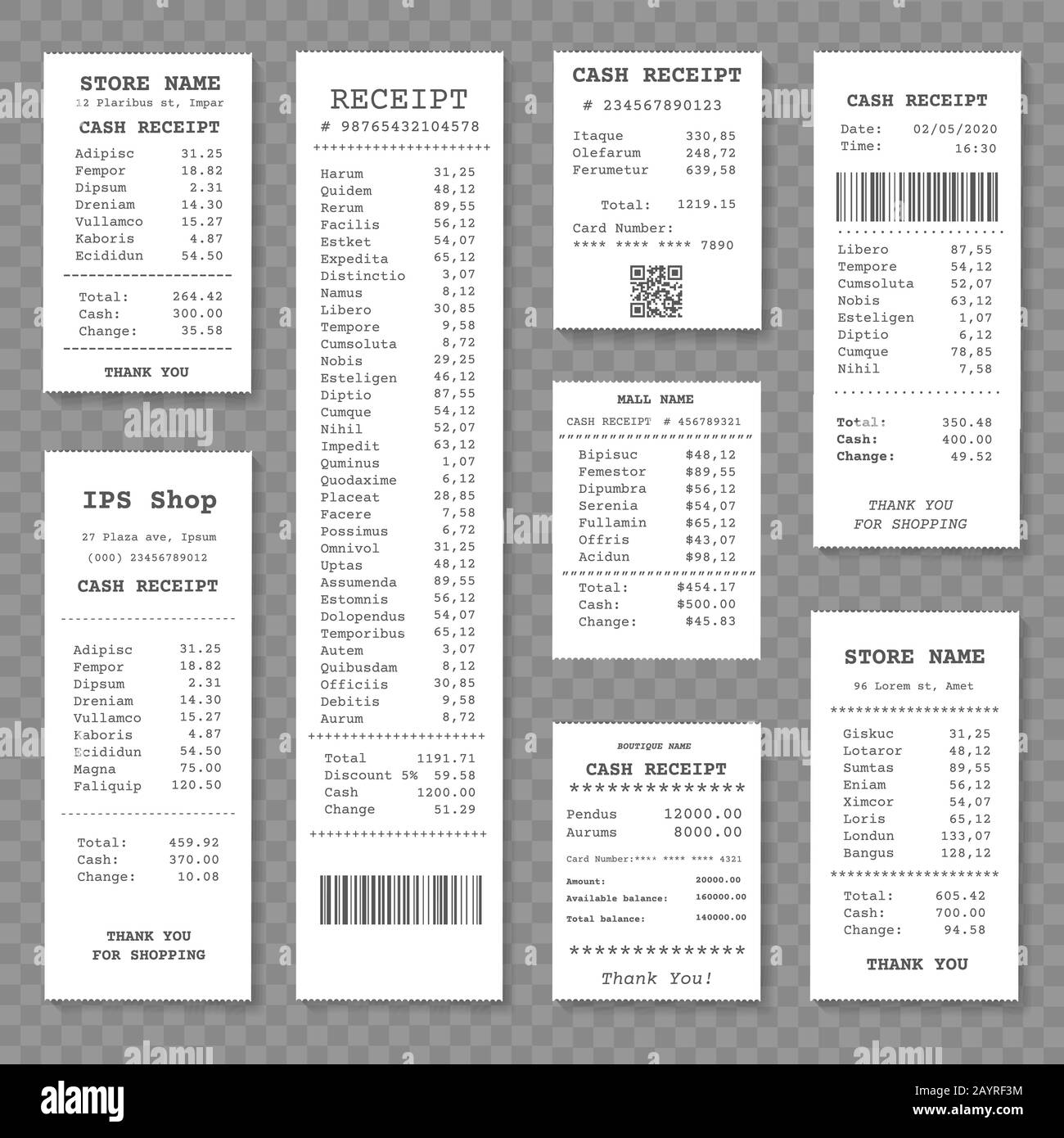 Cash paper receipt isolated Stock Vector Image & Art - Alamy