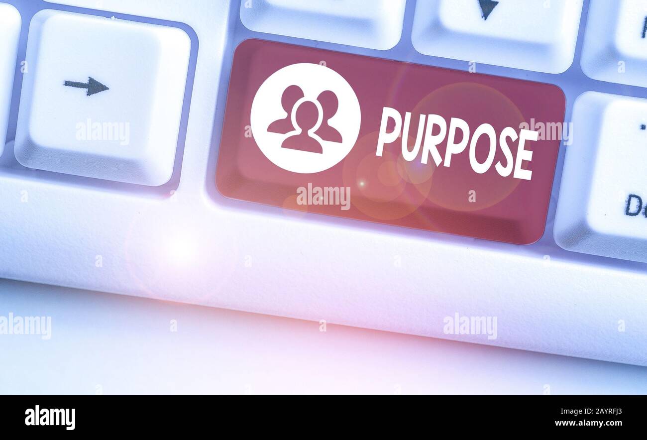 Conceptual hand writing showing Purpose. Concept meaning The reason for ...